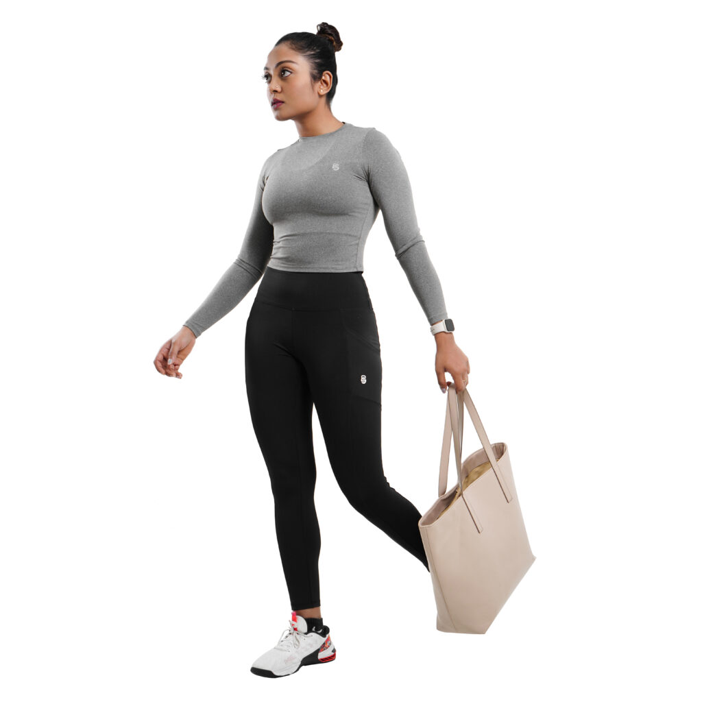 SheActive Infinity Long Sleeve Training Crop – Smokey Grey – sheactive