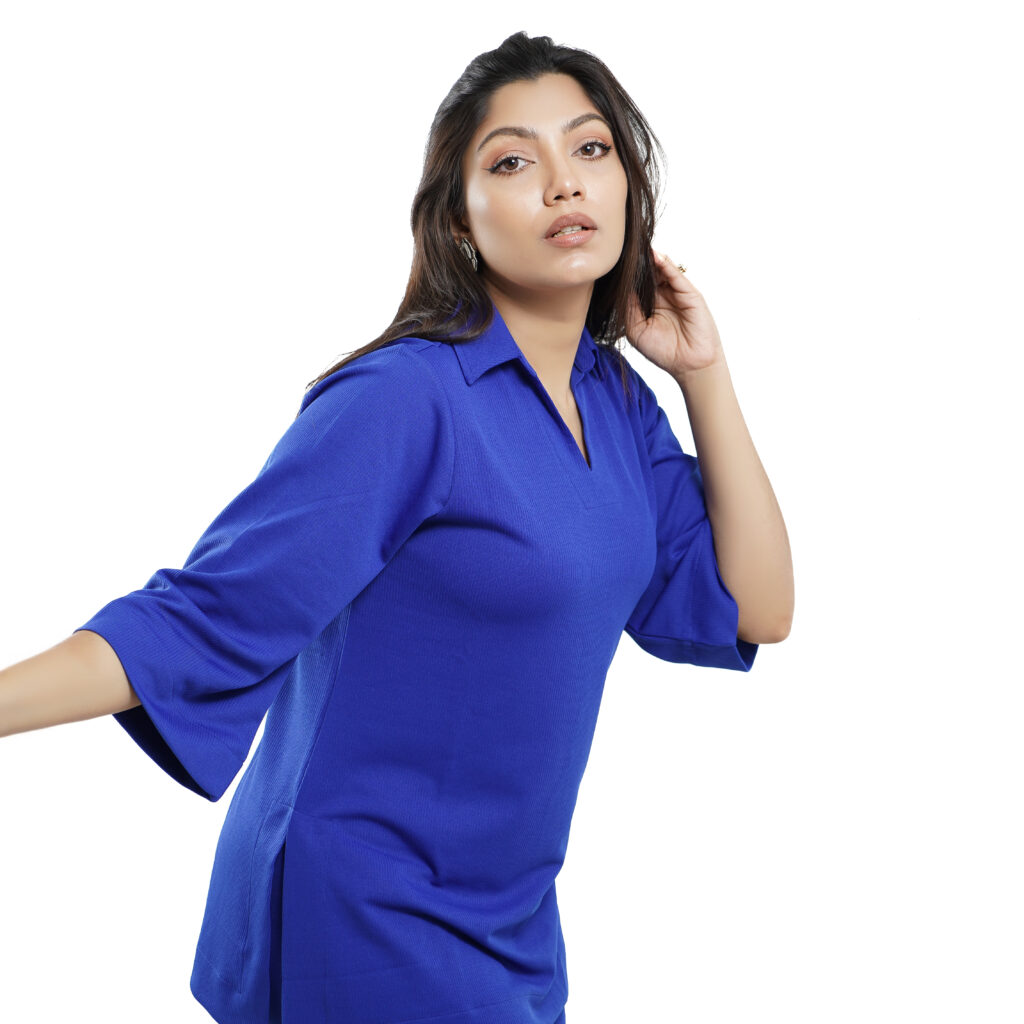 Bloom Long Collar Top – Zaffer – sheactive